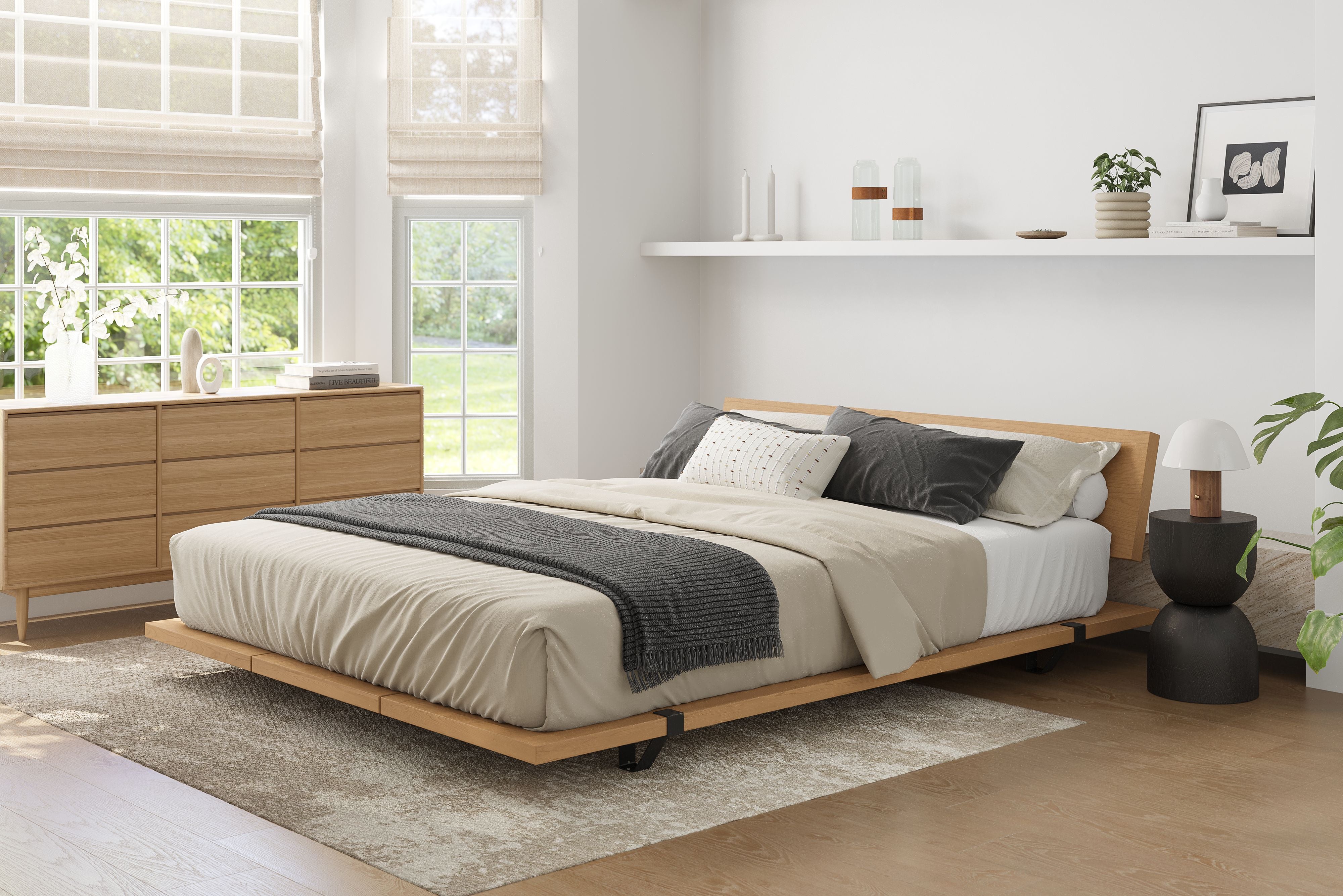Natural bed frame queen store